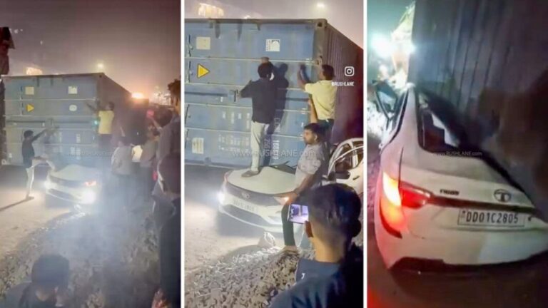 Another Tragic Accident Due to Loaded Container Falling on Car, Driver ...