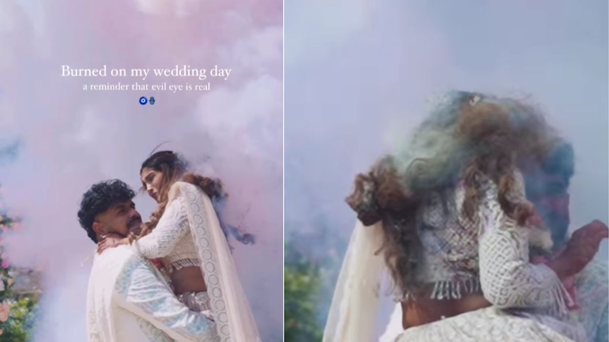 Wedding Photoshoot Gone Wrong: Color Bomb Explodes on Bride's Back ...