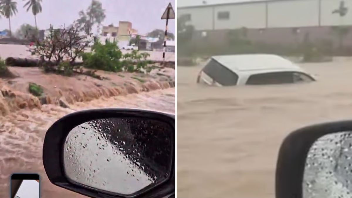 Innova Swept Away in Daund As Heavy Rainfall Floods Pune-Solapur Road ...