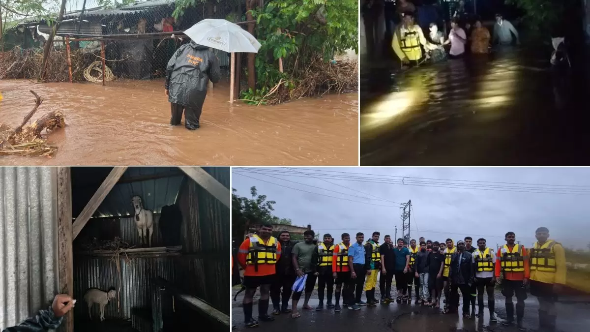 Flash Flood in Theur; PMRDA and PDRF Rescue 70 Stranded Residents in ...