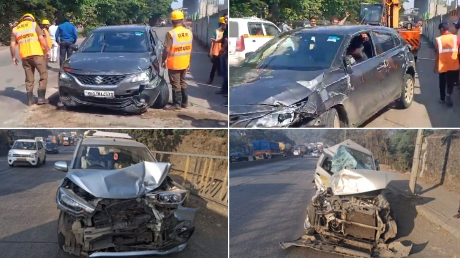 Accident on Ghodbunder Road: Massive 11-Vehicle Pile-up at Gaimukh Ghat ...