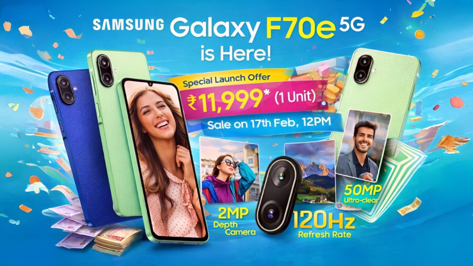 Samsung Galaxy F70e 5G is Here: Special Launch Offer ₹11,999* (1 Unit ...