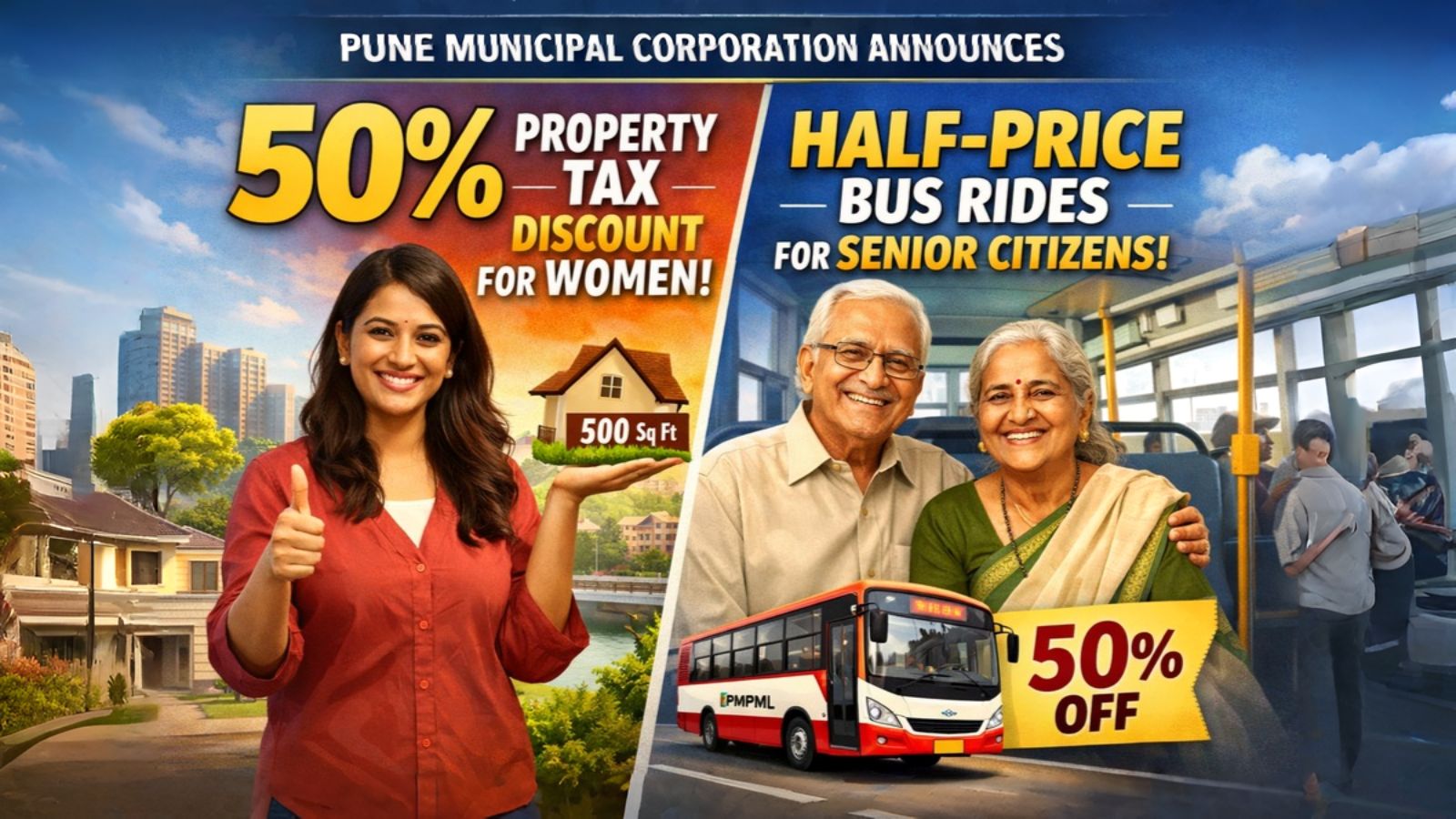 Pune: PMC Announces 50% Property Tax Discount for Women and Half-Price ...