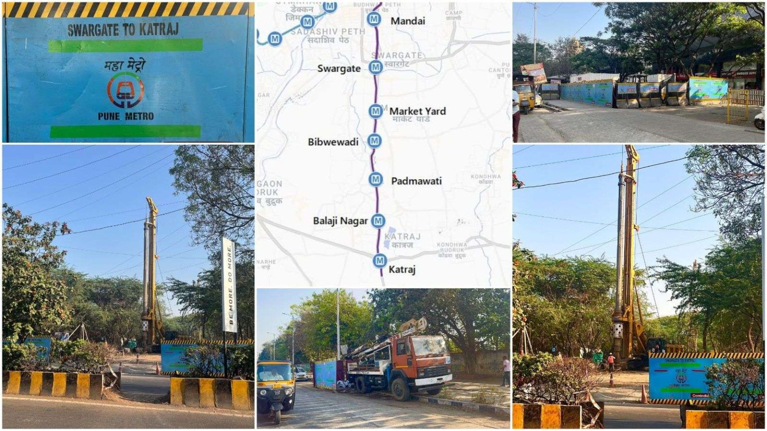 Pune Metro Phase 2: Piling Rigs Arrive on Satara Road as Swargate ...